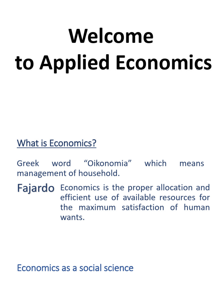 Overview of Applied Economics Concepts | PDF | Finance & Money Management