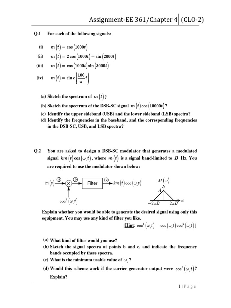 Assignment 4 | PDF | Spectral Density | Modulation