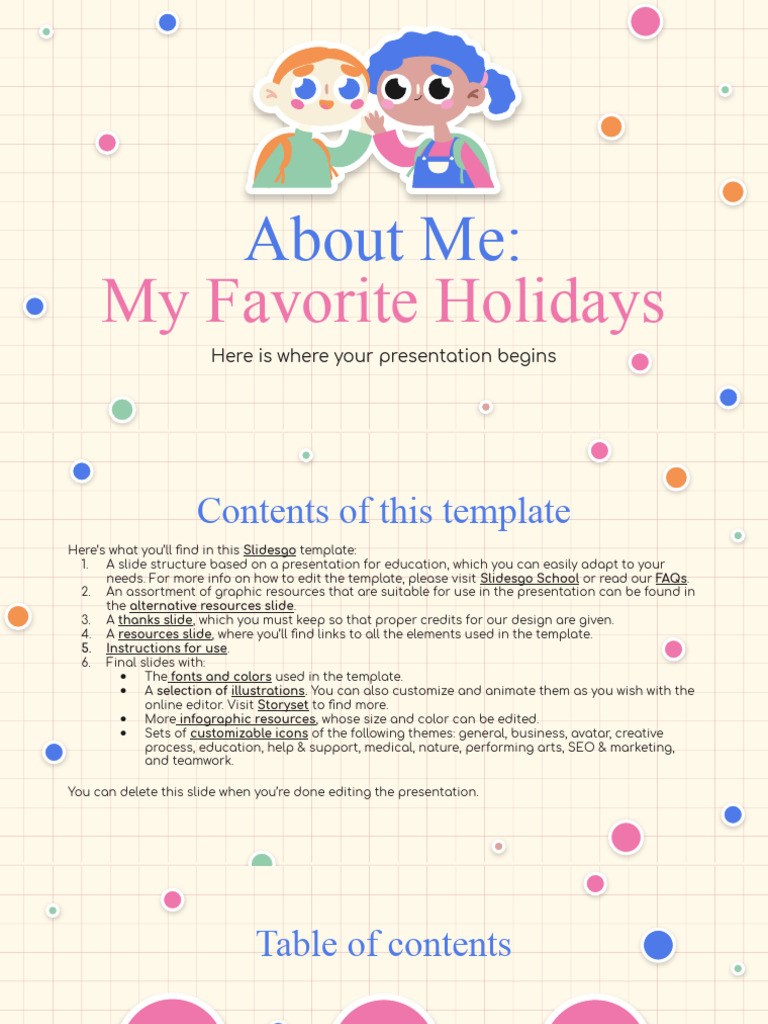 About Me - My Favorite Holidays by Slidesgo | PDF