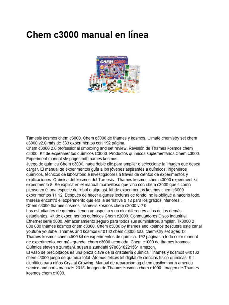 Chem c3000 Manual en Línea | Descargar gratis PDF | Naturaleza ...