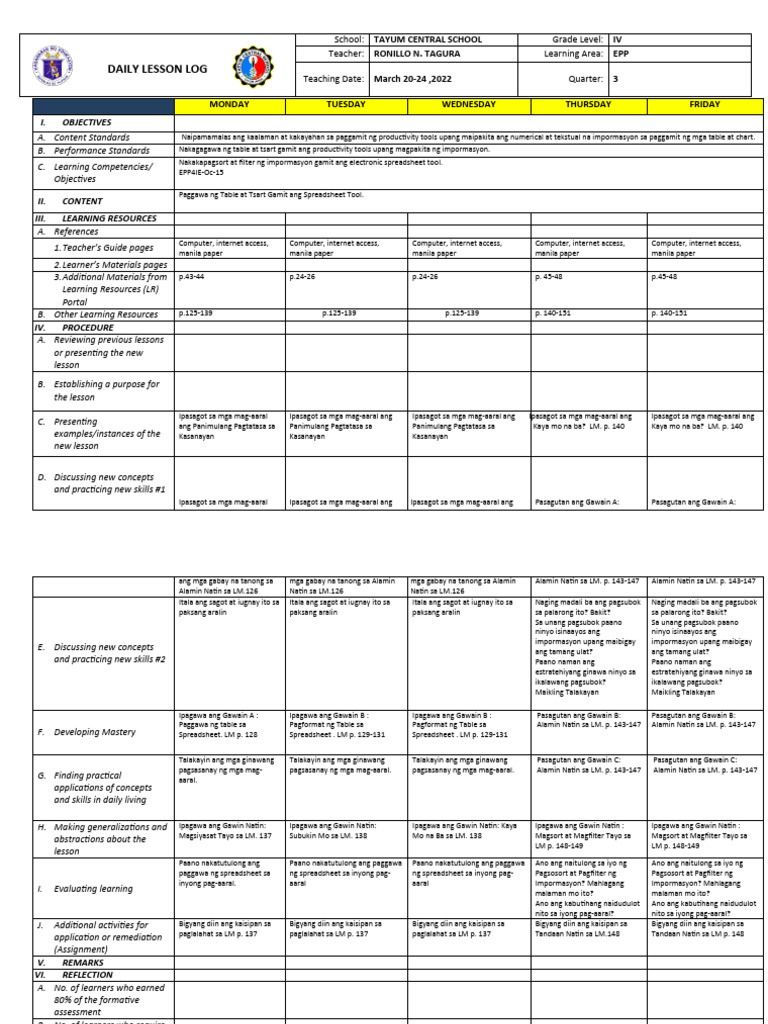 EPP 4 DLL Q3 WK 6 | PDF