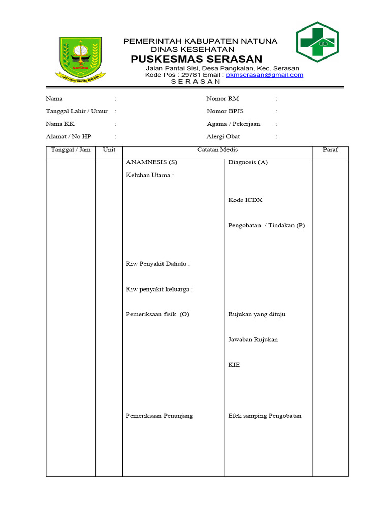 form Rekam Medis new | PDF