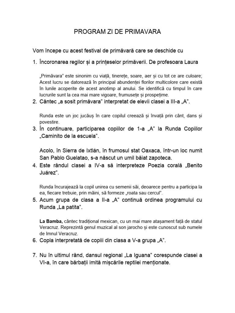 Programul Primăverii | PDF