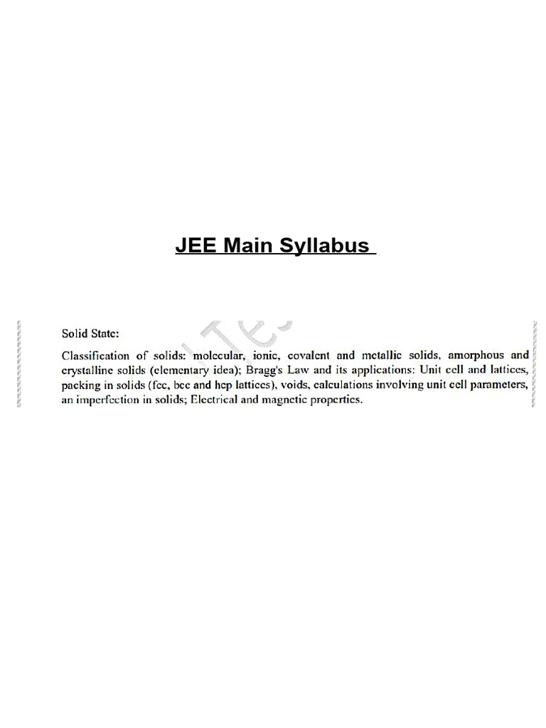 Solid State (BJ Sir) | PDF