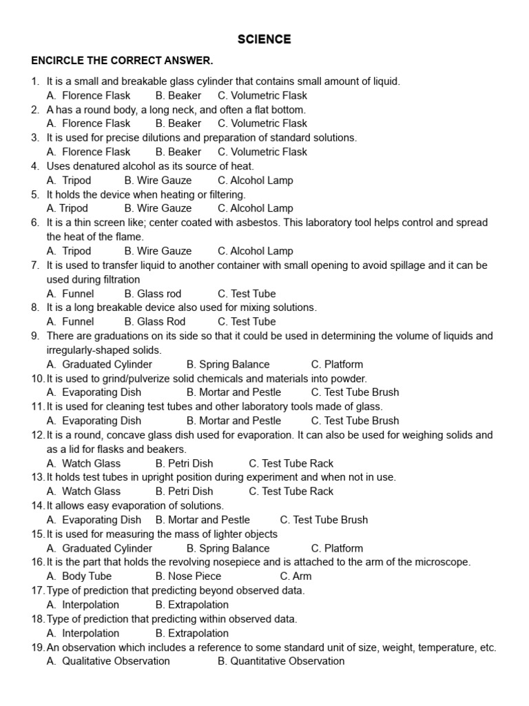Science Reviewer Grade 5 2.0 | PDF | Observation | Quantitative Research