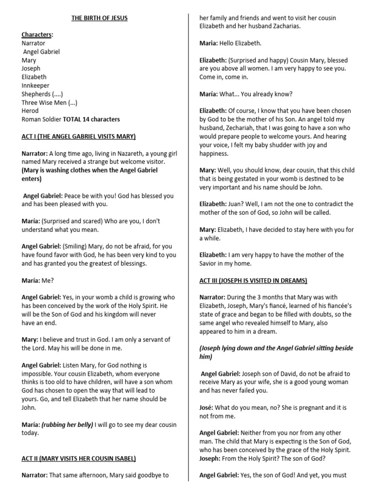 Theater Script - The Birth of Jesus | PDF | Biblical Magi | Mary ...