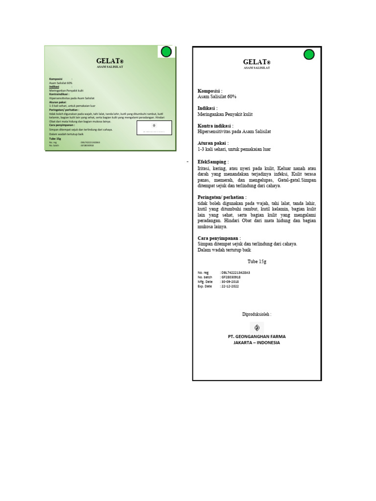 Etiket Dan Brosur Gel | PDF