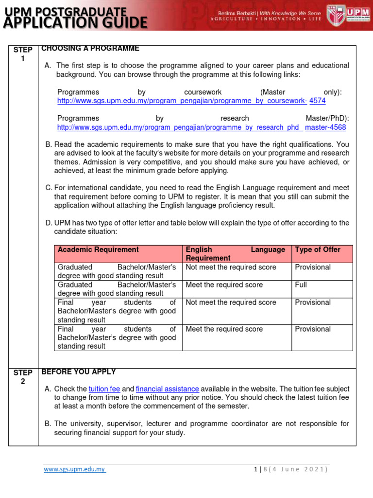 20210608081523upm Postgraduate Application Guide 4.6.2021 | PDF ...