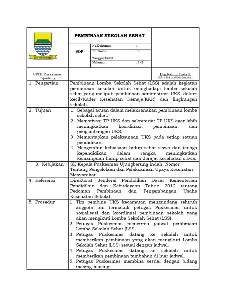 Pembinaan Sekolah Sehat | PDF
