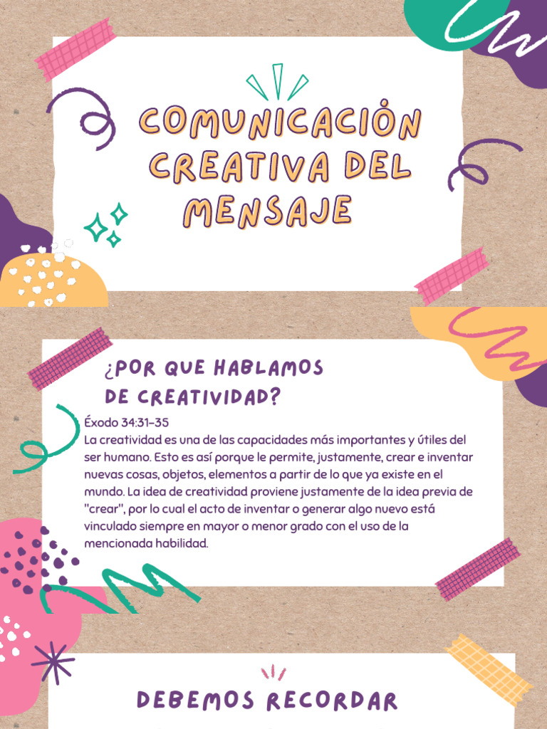 Comunicación Creativa Del Mensaje | PDF | Relaciones personales ...