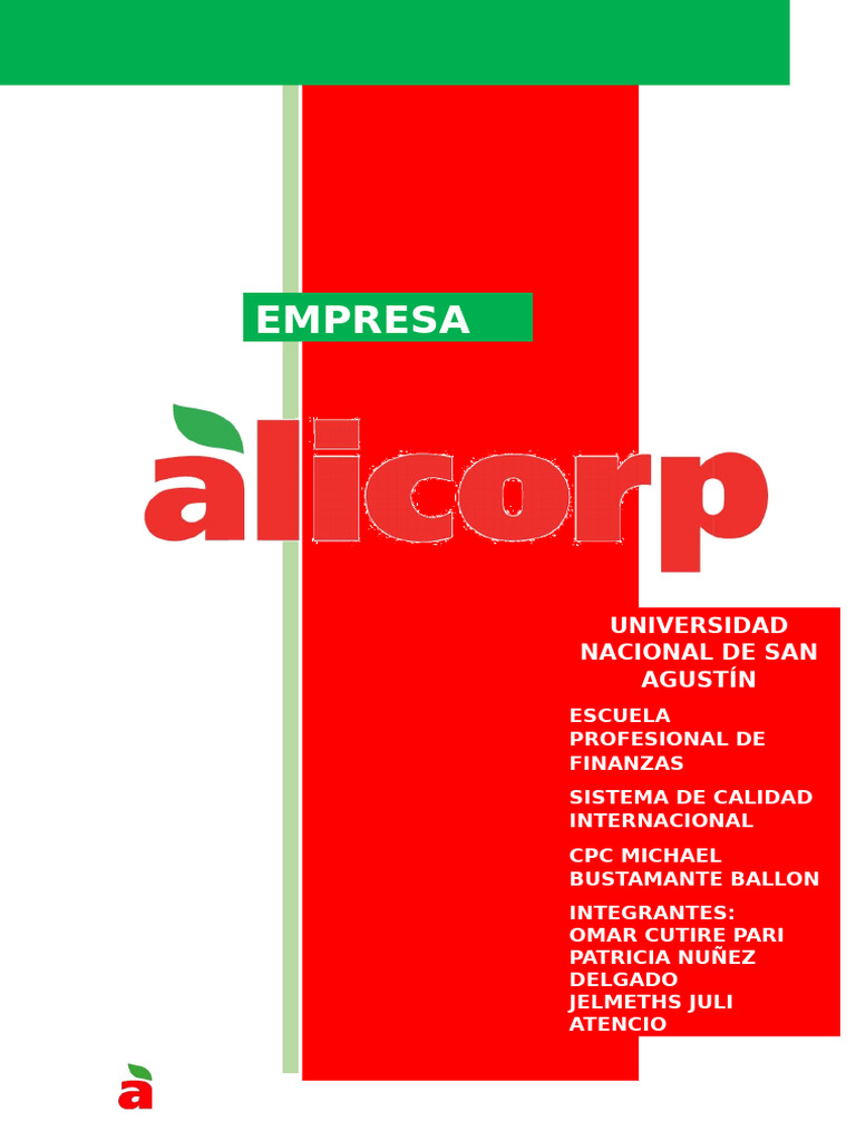 Manual de Organizacion y Funciones Empresa Alicorp | PDF | Calidad (comercial) | Business