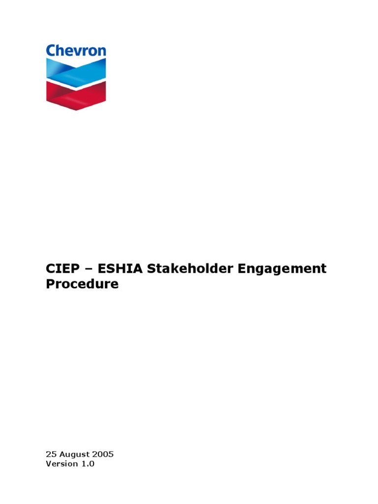 CIEP ESHIA StakeholderEngagementProcedure | PDF | Needs Assessment ...