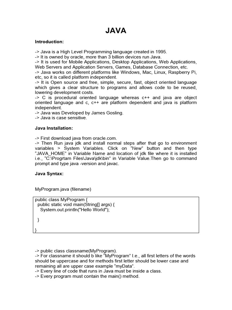 Java Pdf Data Type Class Computer Programming