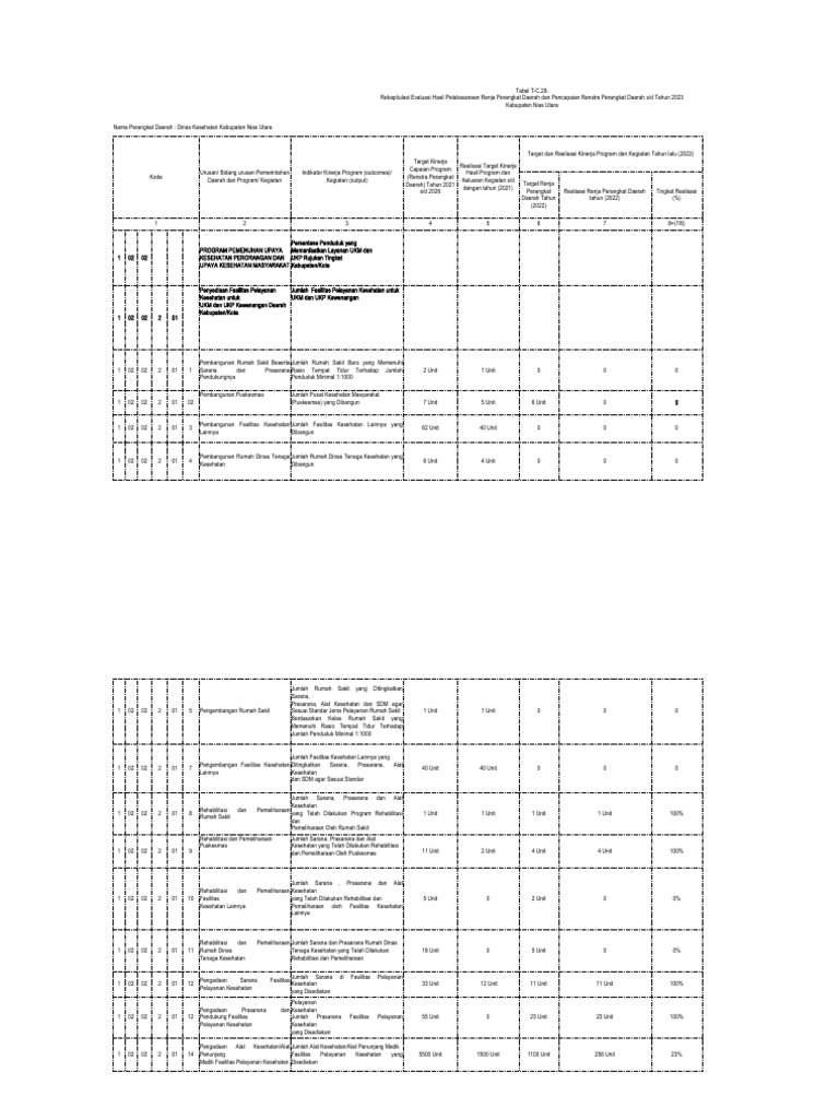 Evaluasi Kinerja Dinas Kesehatan 2022 | PDF