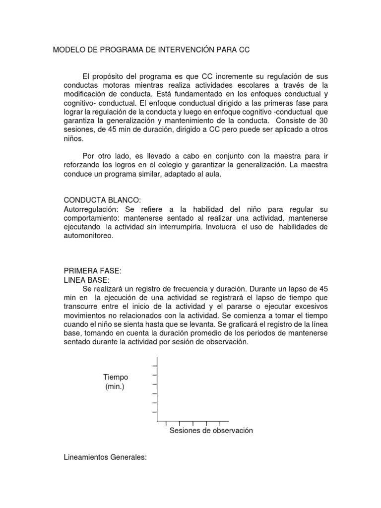 Programa de Intervención Conductual CC | PDF | Comportamiento | Modificación de comportamiento