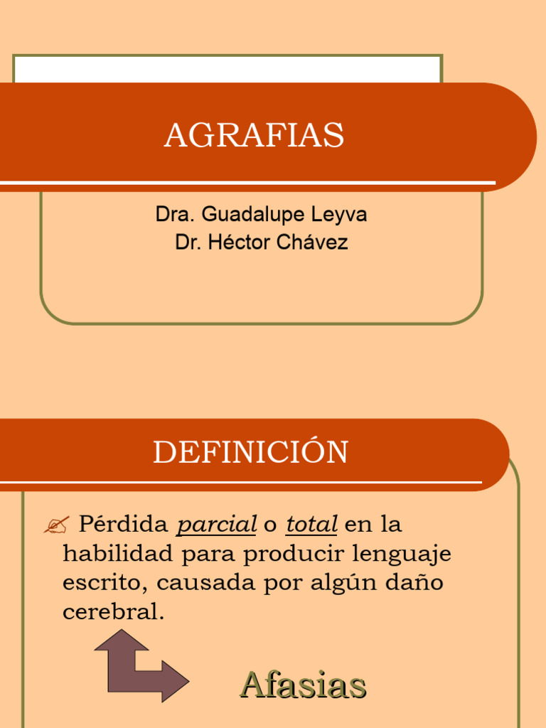 Agrafia Motora y Tipos de Agrafias | PDF