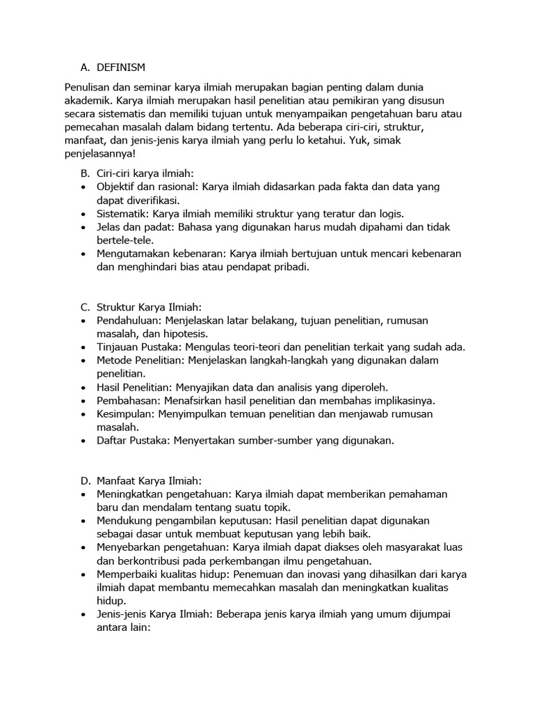 Bahan Materi Karya Ilmiah | PDF | Karier & Perkembangan | Sains ...