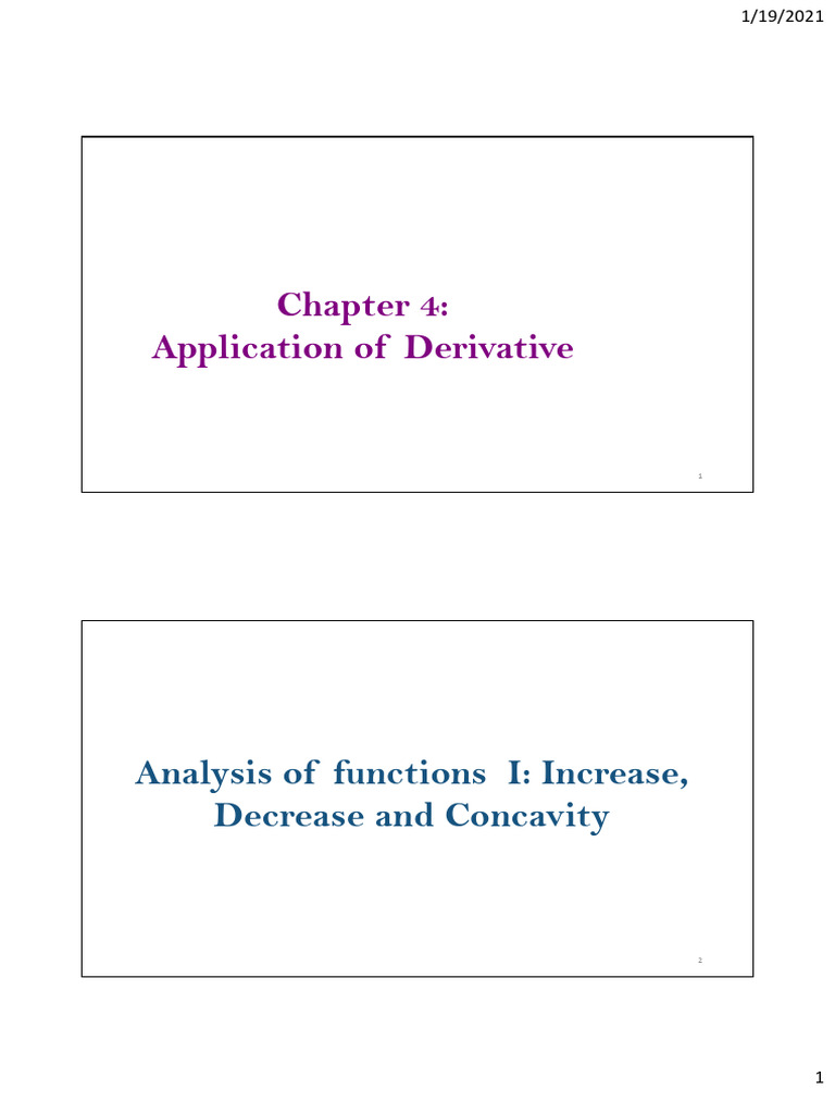 (Handout) Application of Derivative | PDF | Calculus | Geometry