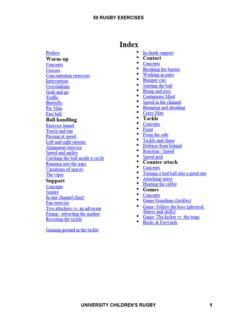50 Rugby Drills | PDF | Rugby Union | Football Codes