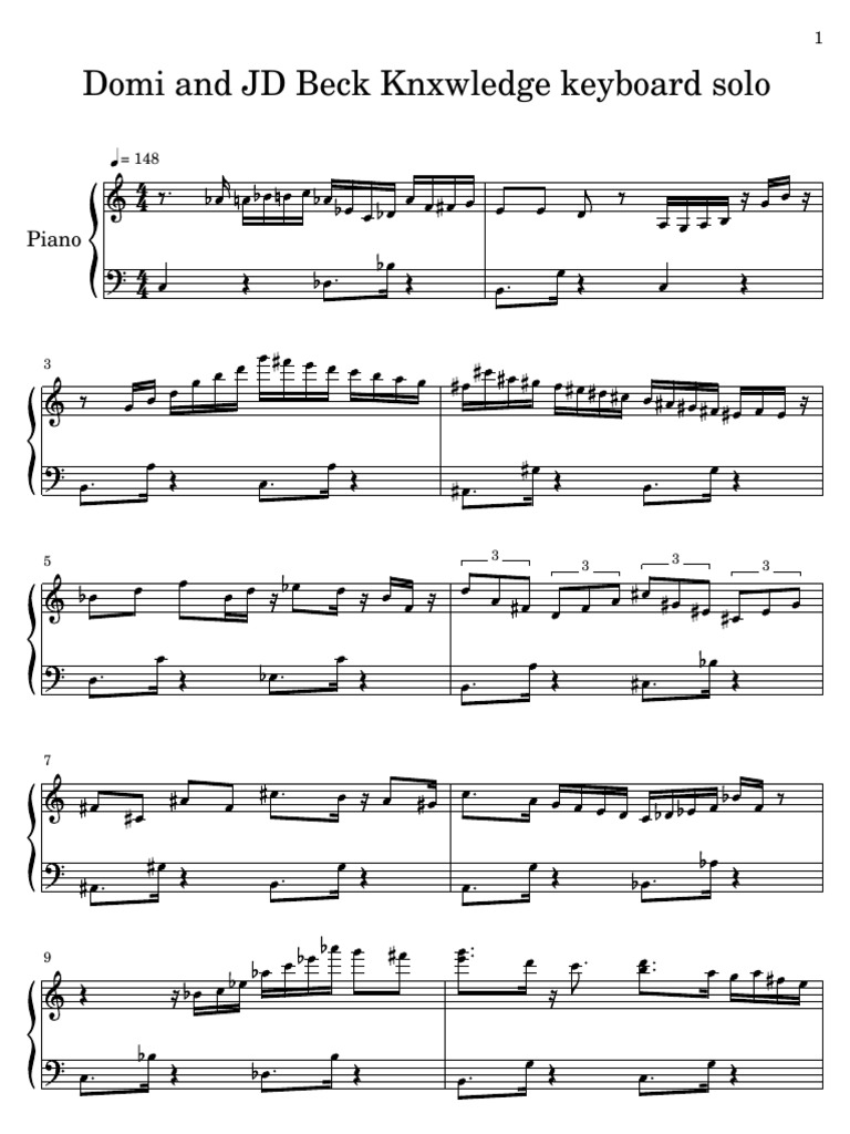 Domi and JD Beck Knxwledge Keyboard Solo | PDF