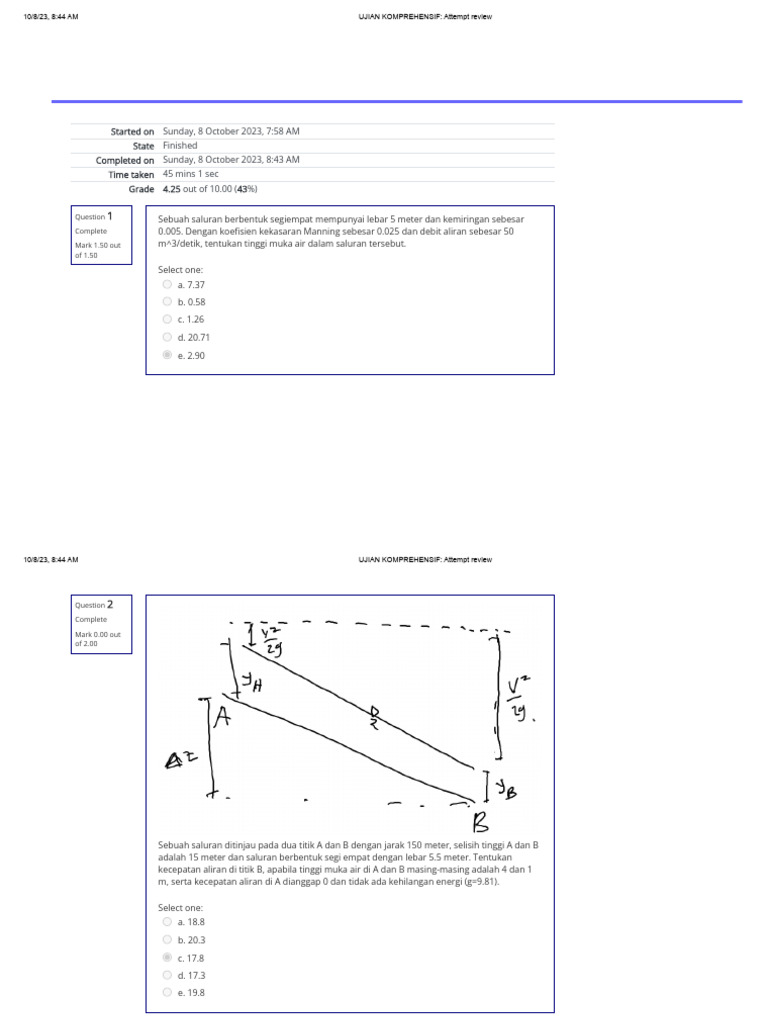 Ujian Komprehensif - Attempt Review | PDF