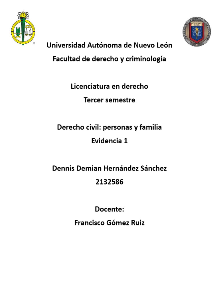 Evidencia 1 Derecho Civil | PDF | Derecho Civil (Common Law) | Estado (política)