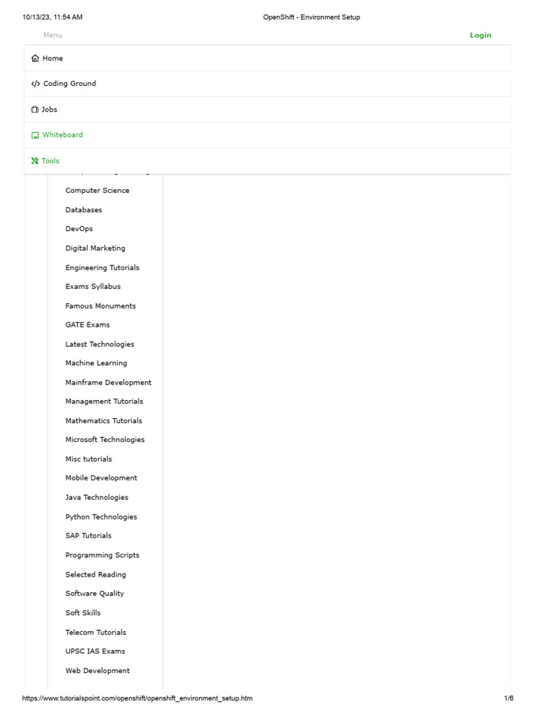 OpenShift - Environment Setup | PDF OpenShift - Environment Setup | PDF