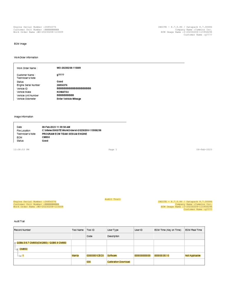 Komatsu - Program Ecm Tidak Sesuai | PDF | Throttle | Fuel Injection
