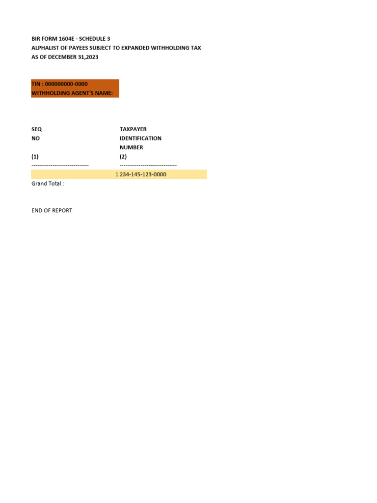 2023 Alphalist of Payees - BIR 1604E | PDF | Business | Technology ...