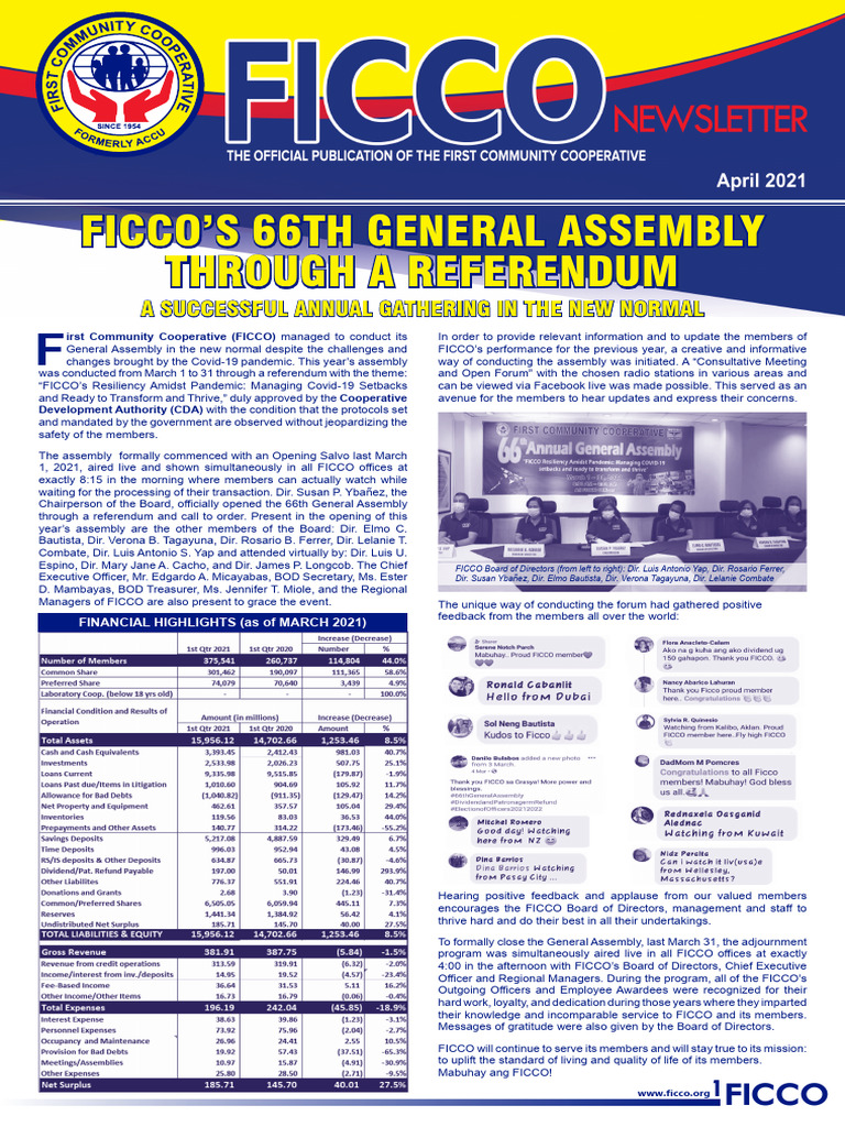 FICCO's 66th General Assembly Highlights | PDF