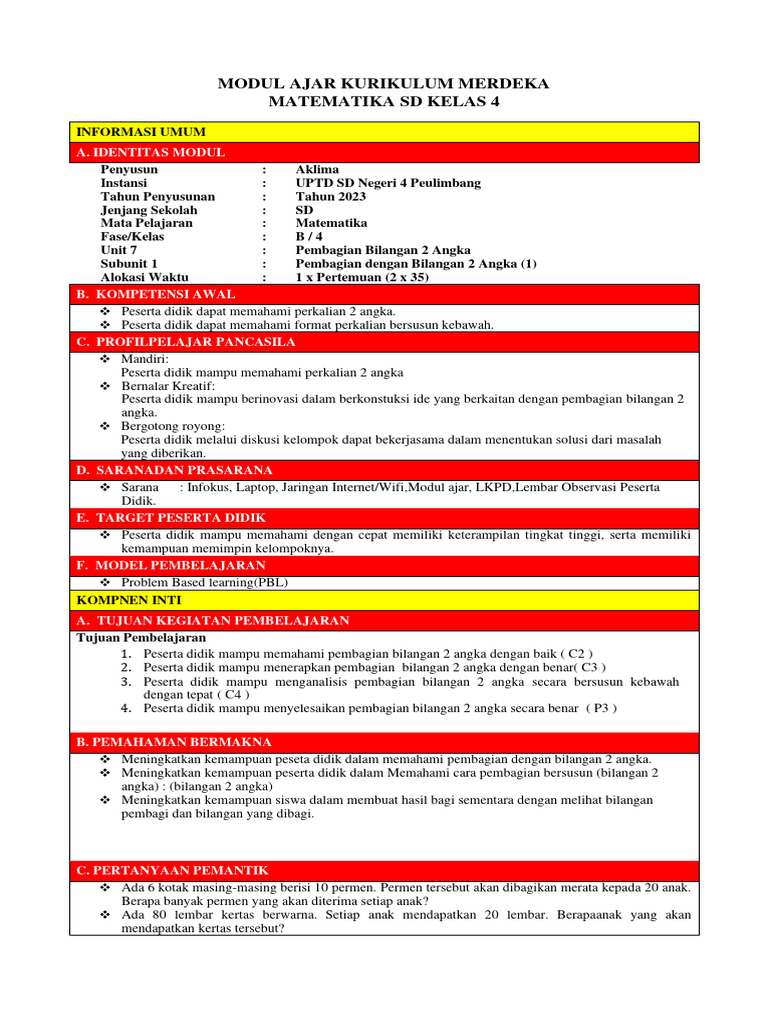 Modul, LKPD, Bahan Ajar, Media, Dan Instrumen | PDF