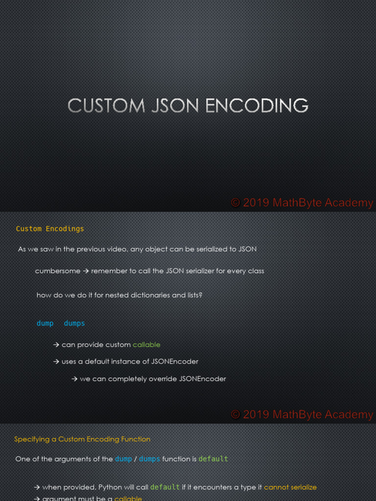 7 3 Custom+JSON+Encoding Min | PDF