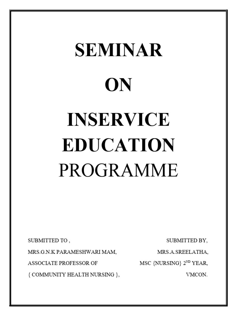 Inservice Education | PDF