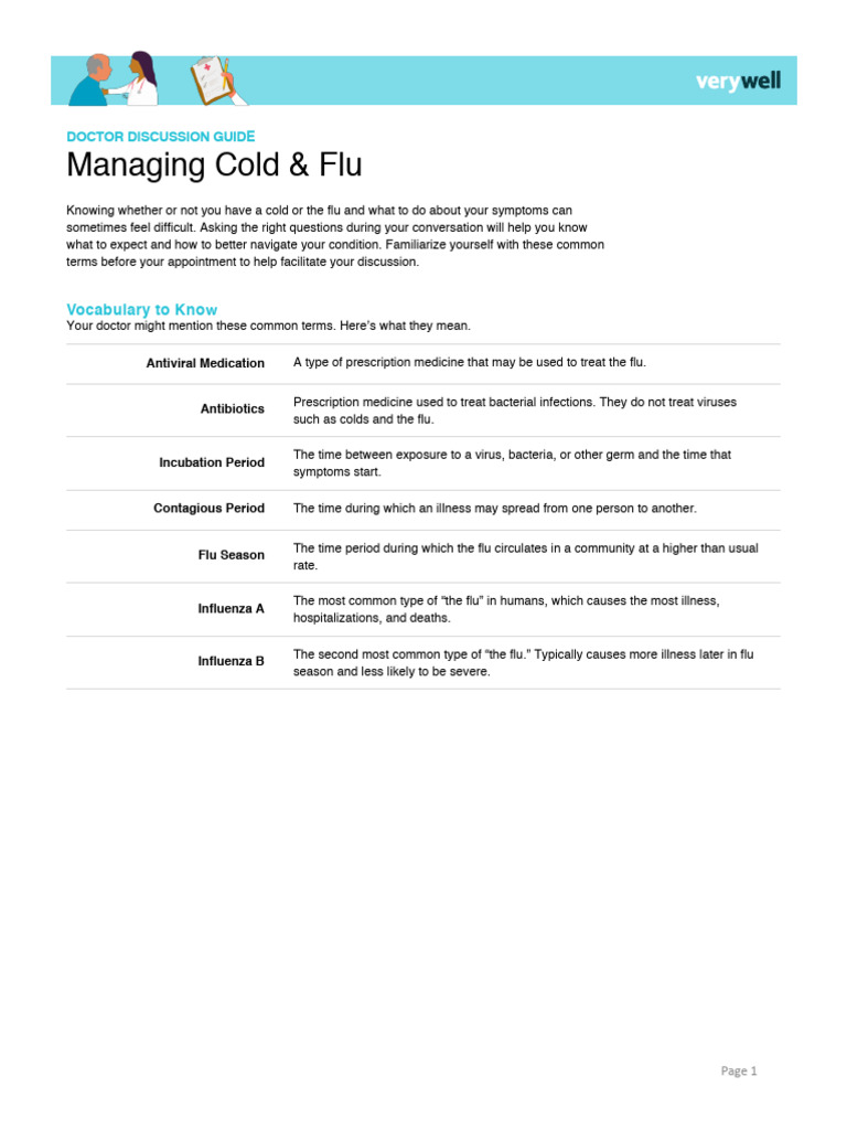 Cold and Flu Doctor Discussion Guide | PDF