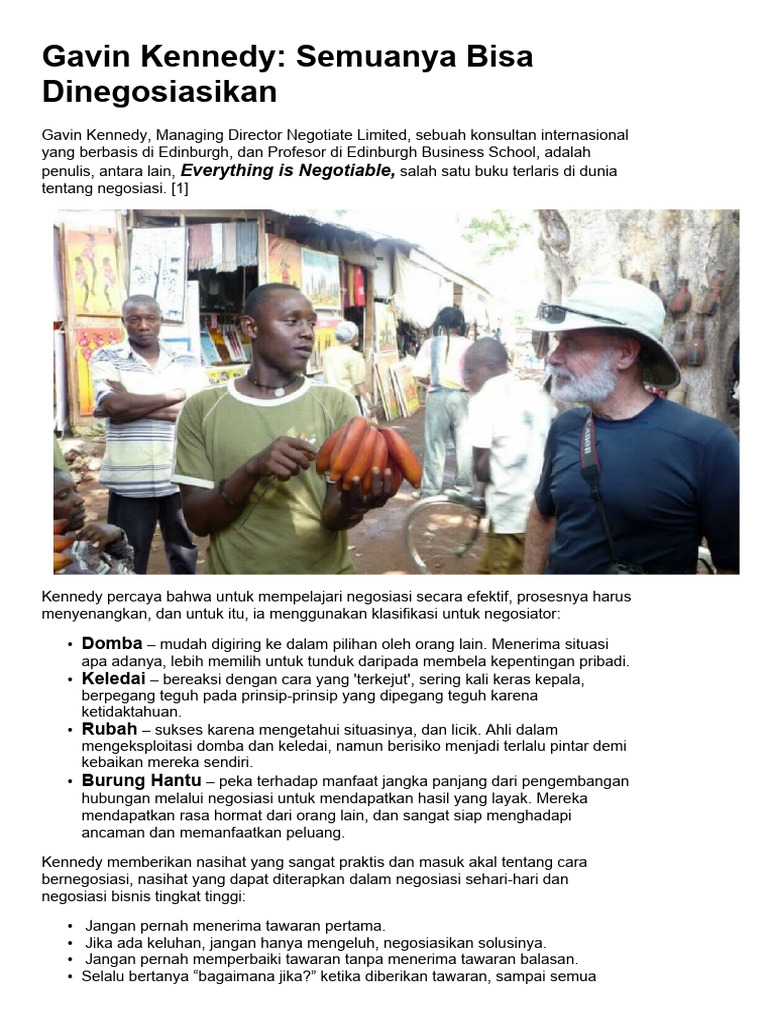 Gavin Kennedy Semuanya Bisa Nego | PDF