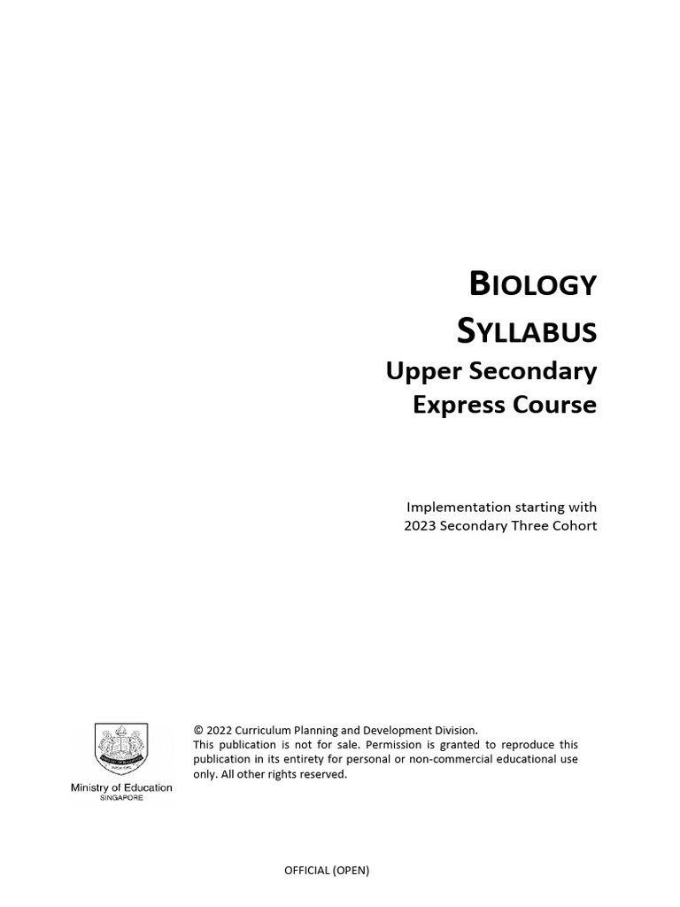 2023 o Level Biology Syllabus | PDF