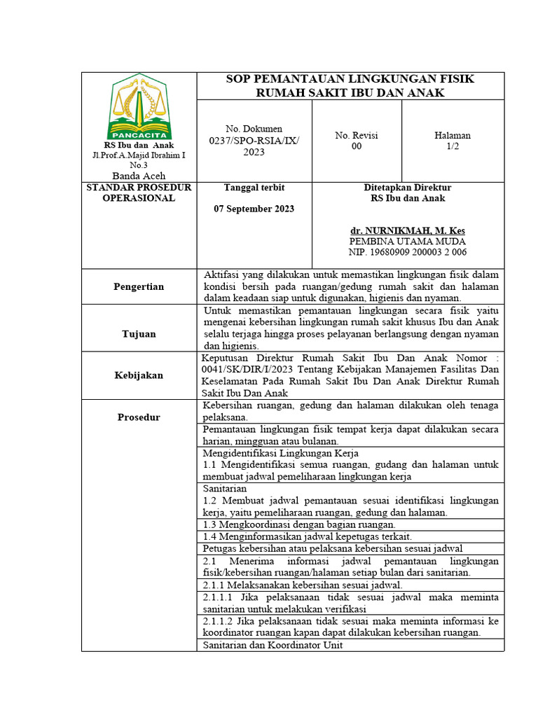 SOP IKL RSIA 2023 | PDF