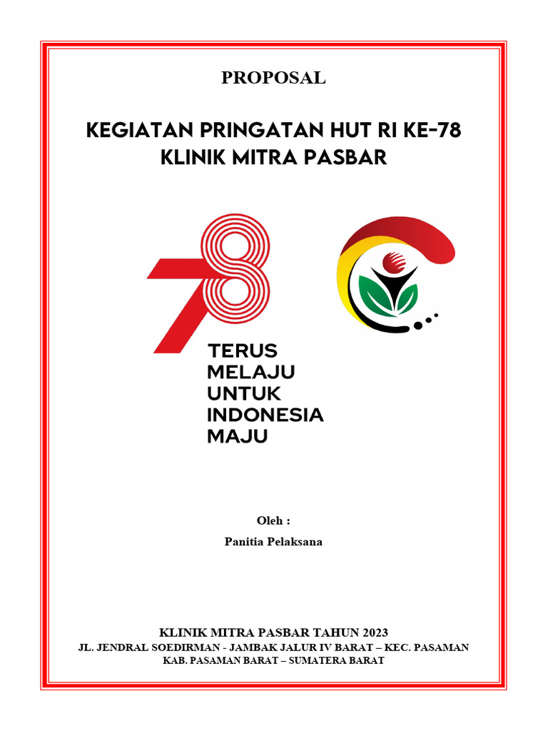 PROPOSAL HUT RI 78 KMP | PDF