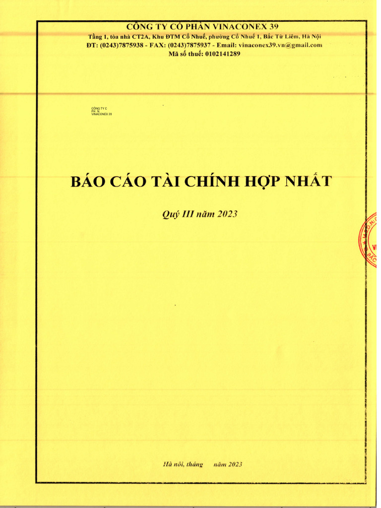 BCTC Hop Nhat Quy 3. 2023 | PDF