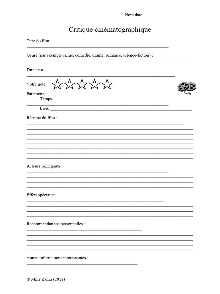 Modèle de Critique de Film | PDF | Divertissement