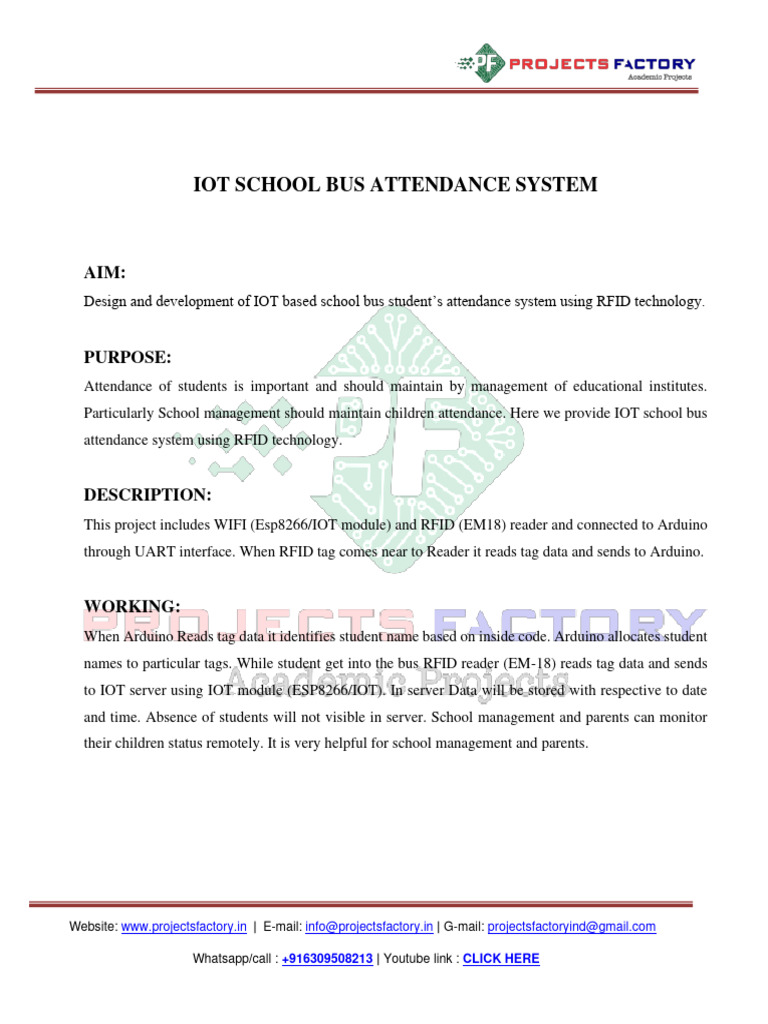 PF IOT 18.IOT School Bus Attendance System | PDF | Arduino | Radio ...