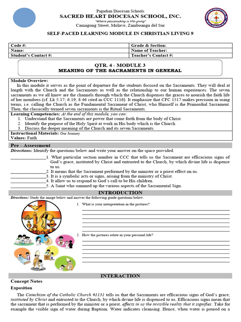 Final Cle 9 q4m3 | PDF | Sacraments | Grace In Christianity