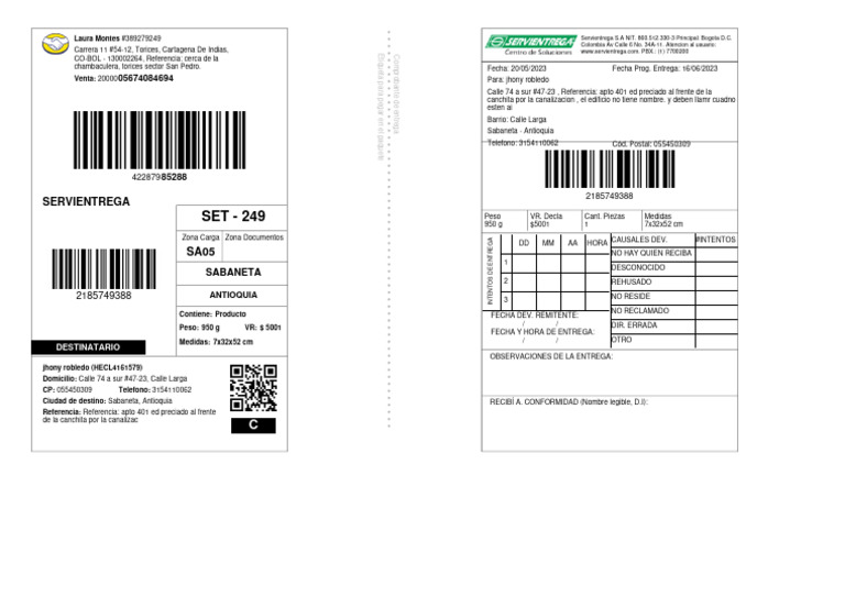 Shipment Labels 230520154326 | PDF