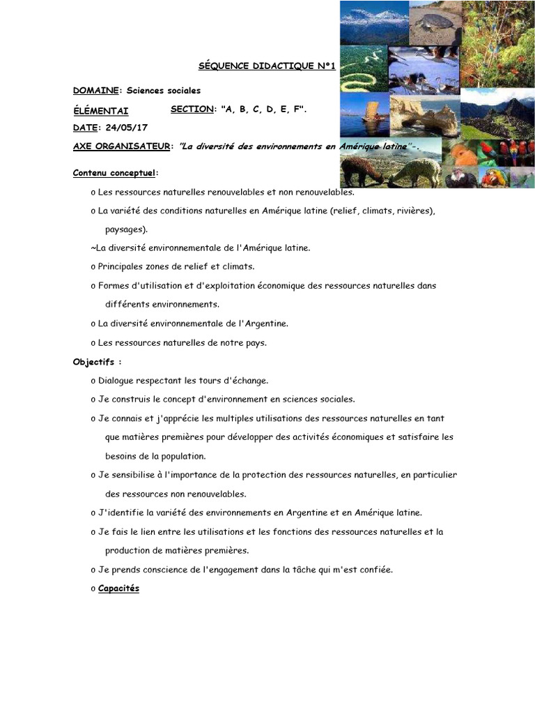 Séquence Didactique Des Sciences Sociales | PDF | Climat | Environnement naturel
