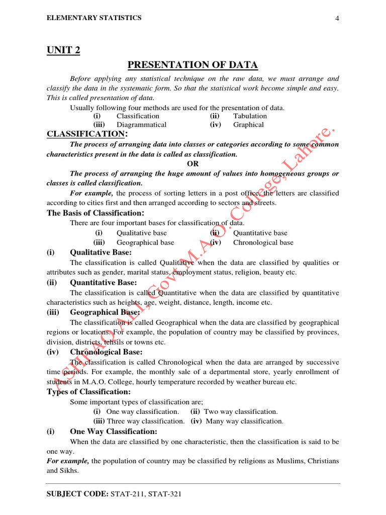 Data Presentation Techniques | PDF