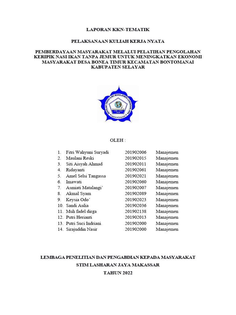 Contoh Laporan Kkn Tematik | PDF
