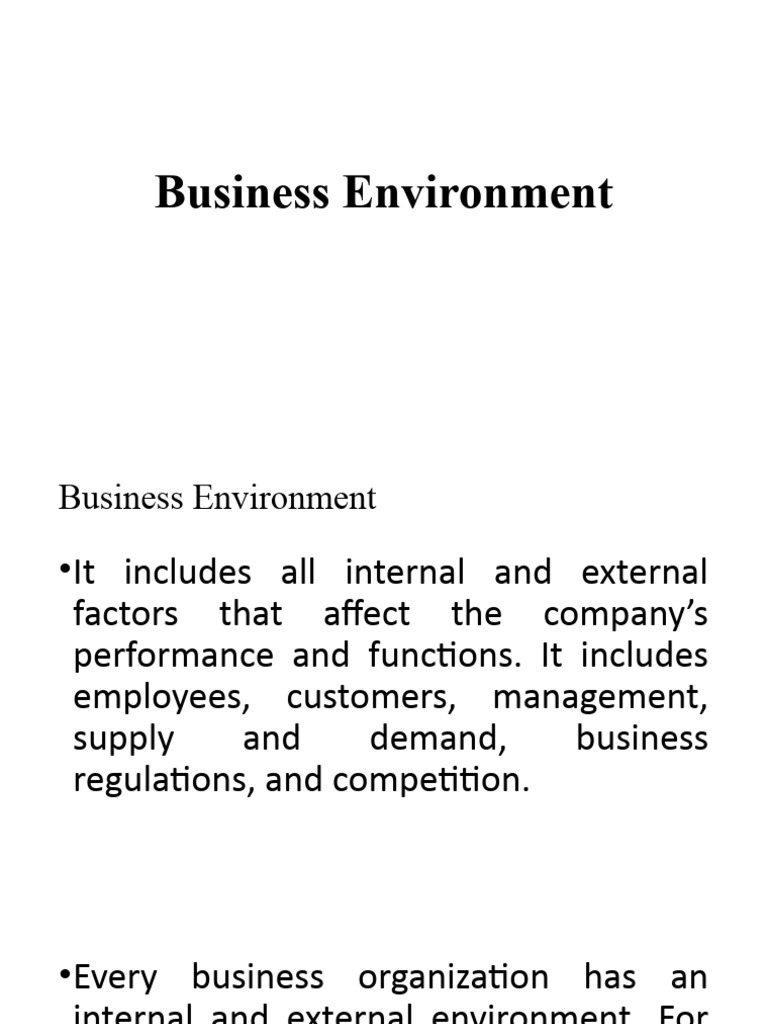 Business Environment | PDF | Private Sector | Economies