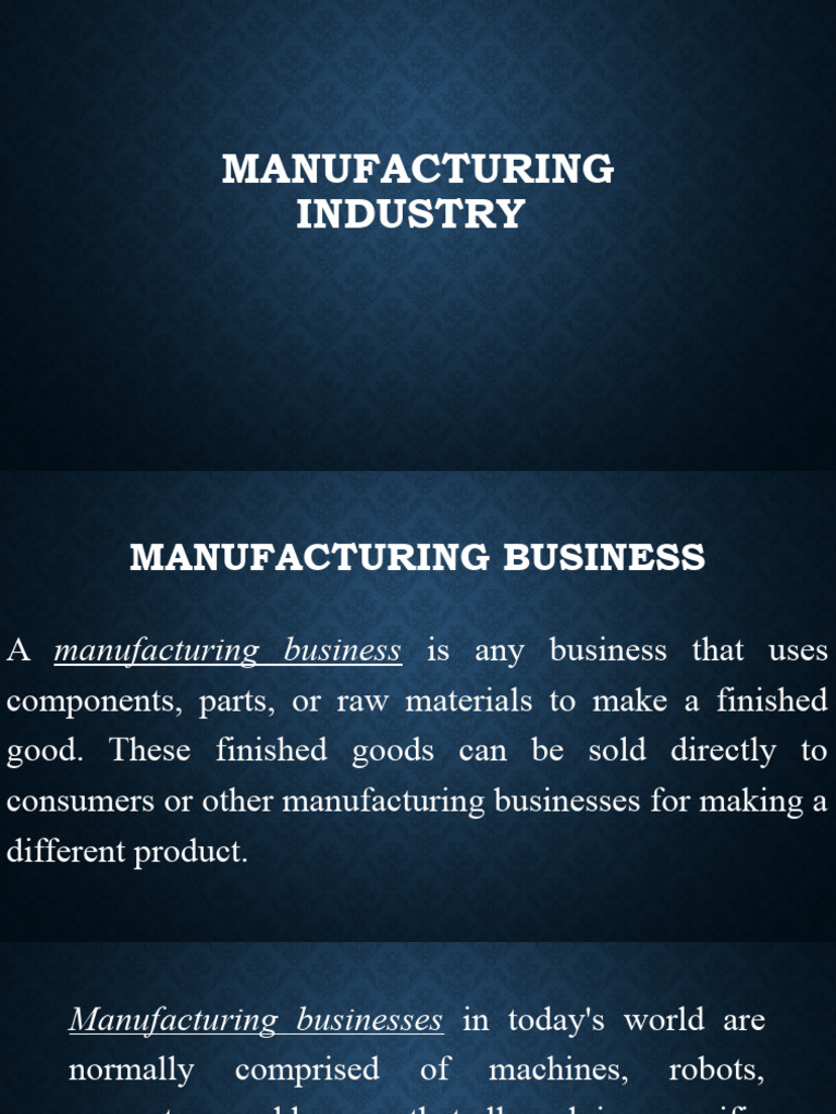 Manufacturing Industry | PDF