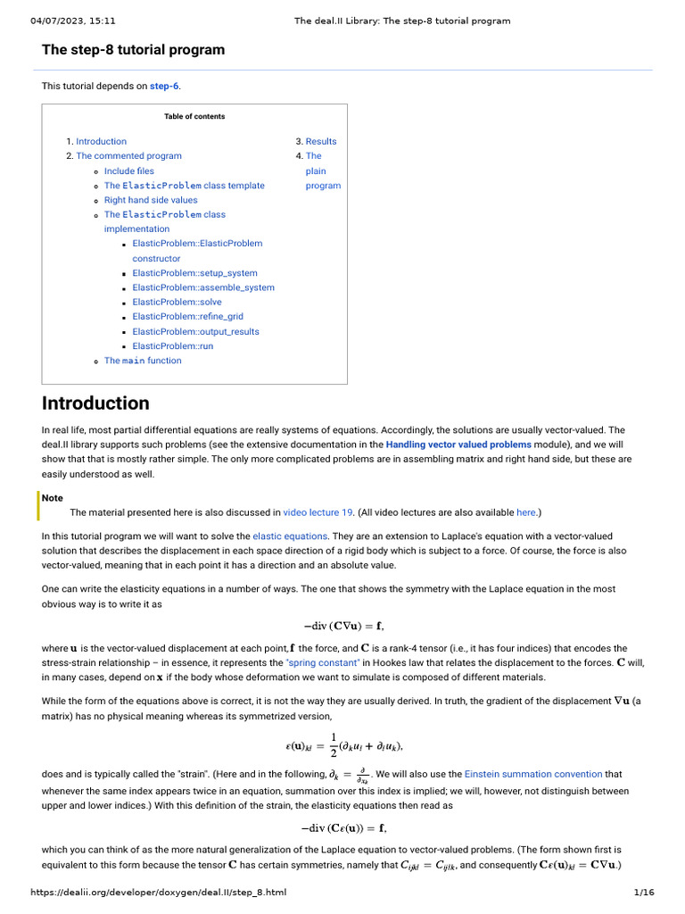 The Deal - II Library - The Step-8 Tutorial Program | PDF | Teaching ...