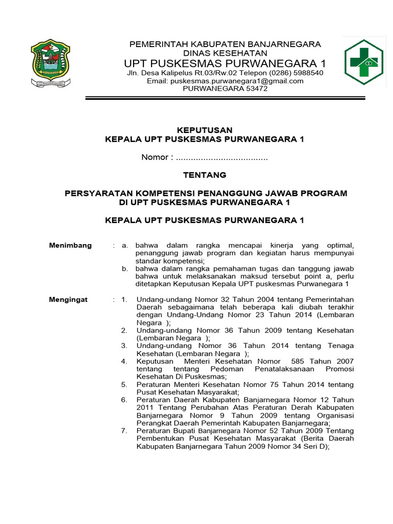 SK Persyaratan Kompetensi Fik | PDF